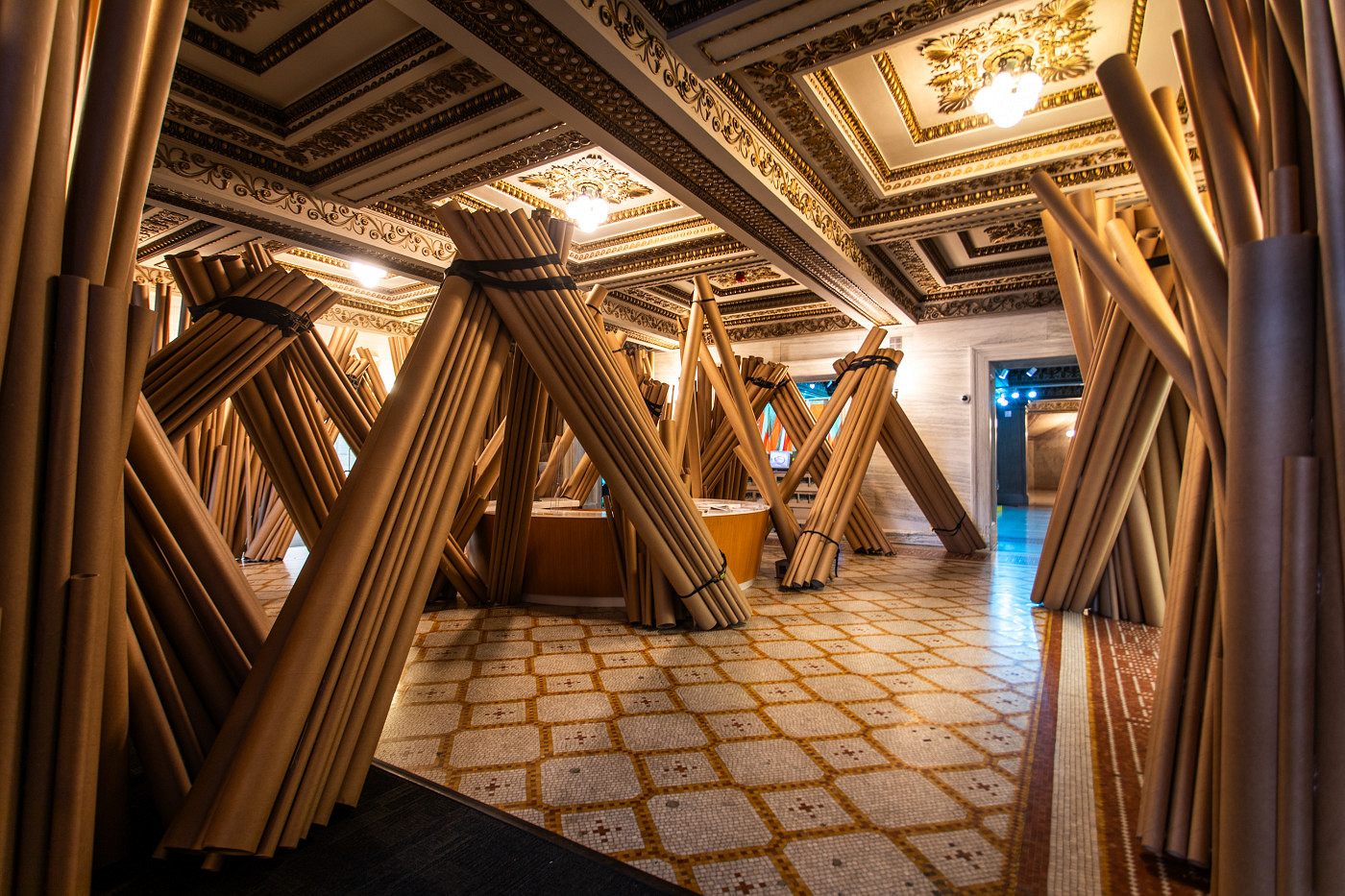 Cardboard Merzbau - Chicago Architecture Biennial 2023 | Barkow Leibinger